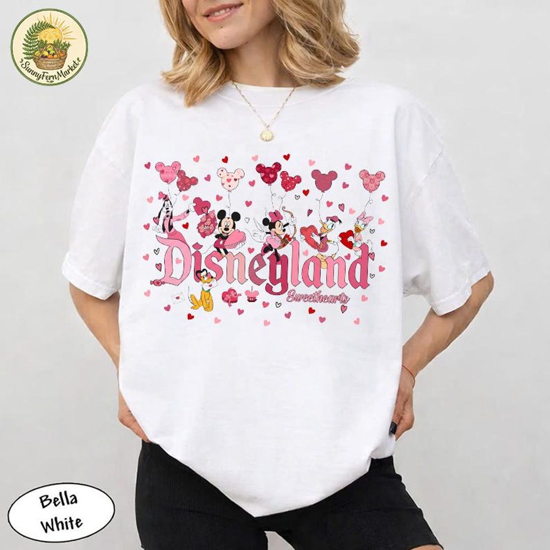 Valentine Cartoon Sweethearts Shirt, Cute Love Balloon Graphic Shirt ...