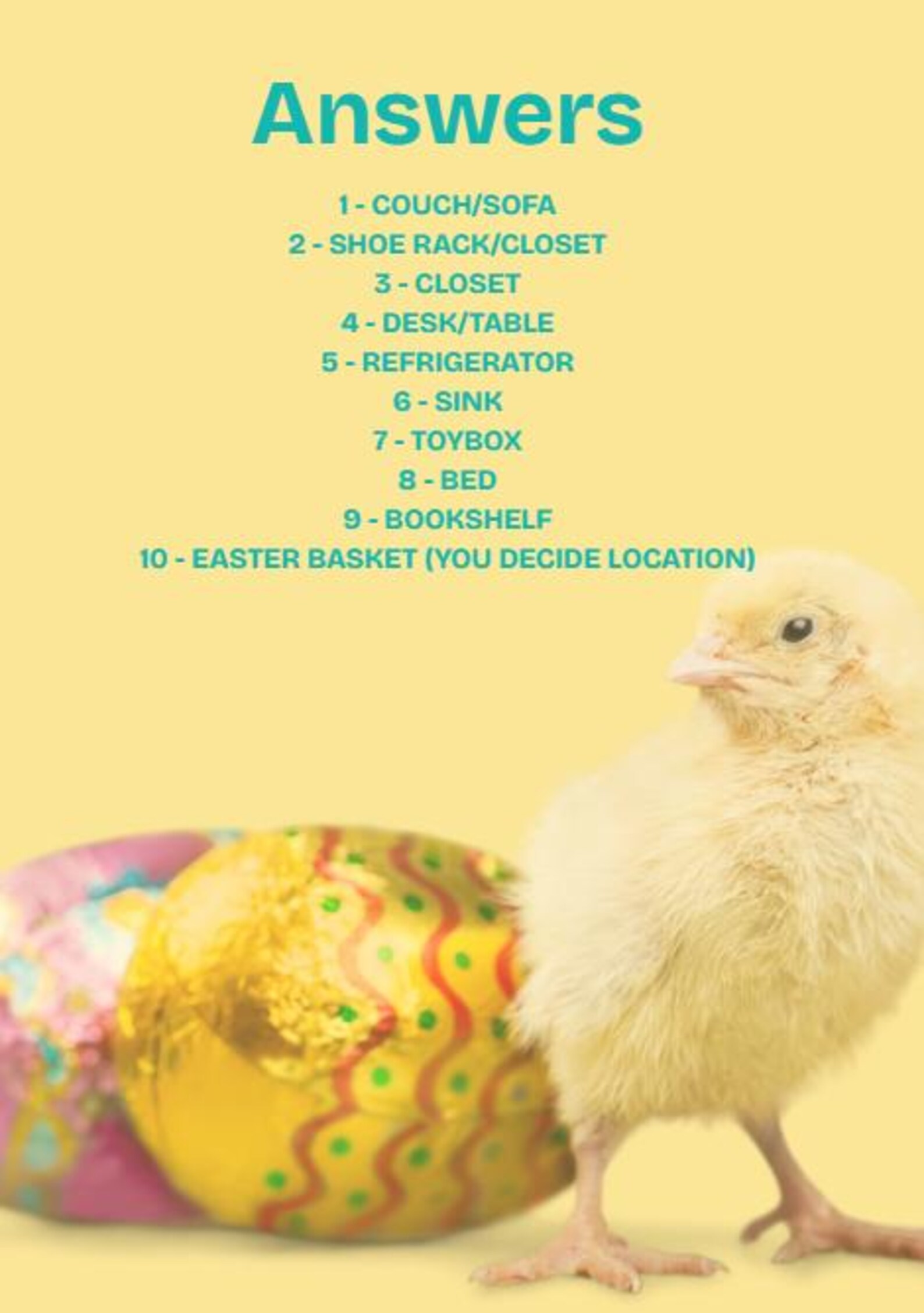 Indoor Easter Scavenger Hunt for Kids | Printable Game | Instant ...