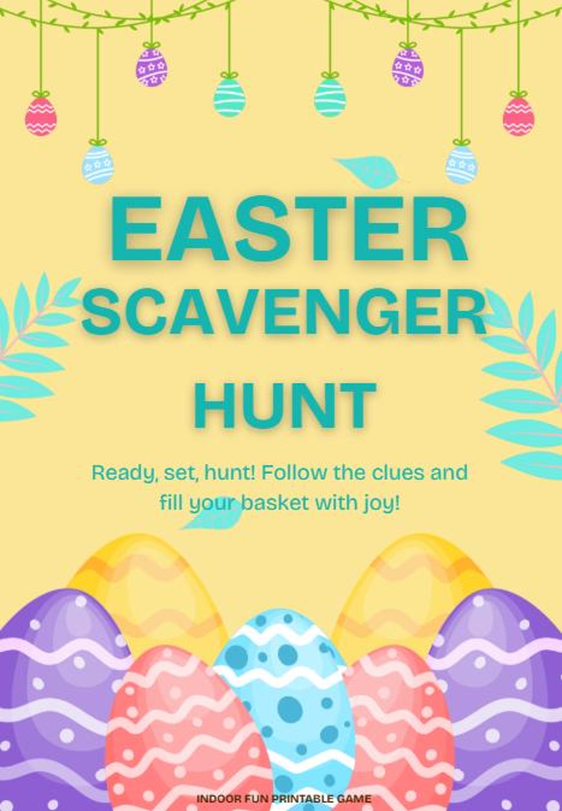 Indoor Easter Scavenger Hunt for Kids | Printable Game | Instant ...