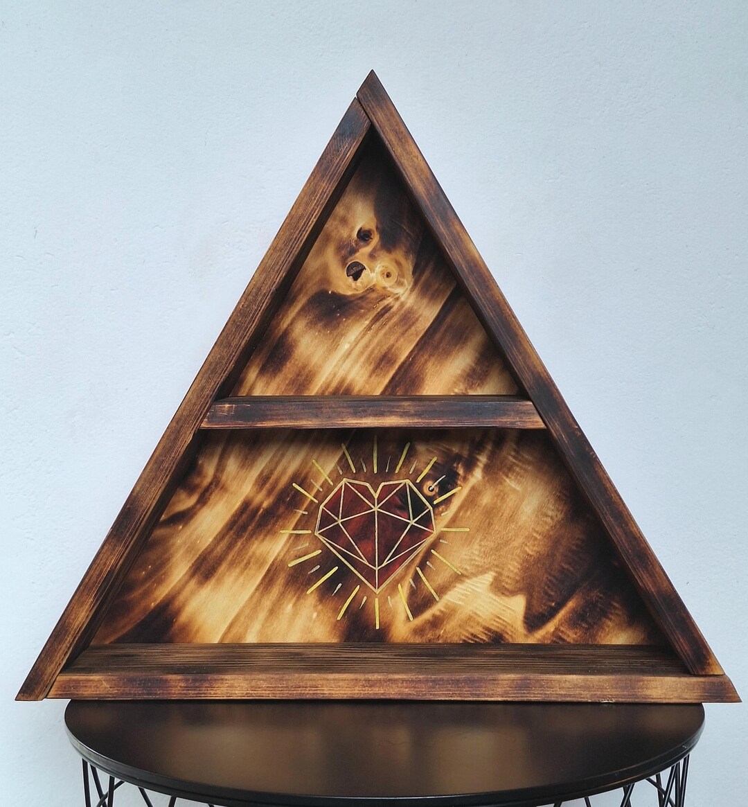 Wooden Heart Triangle Altar | Handmade Spiritual Altar | Ritual Home ...
