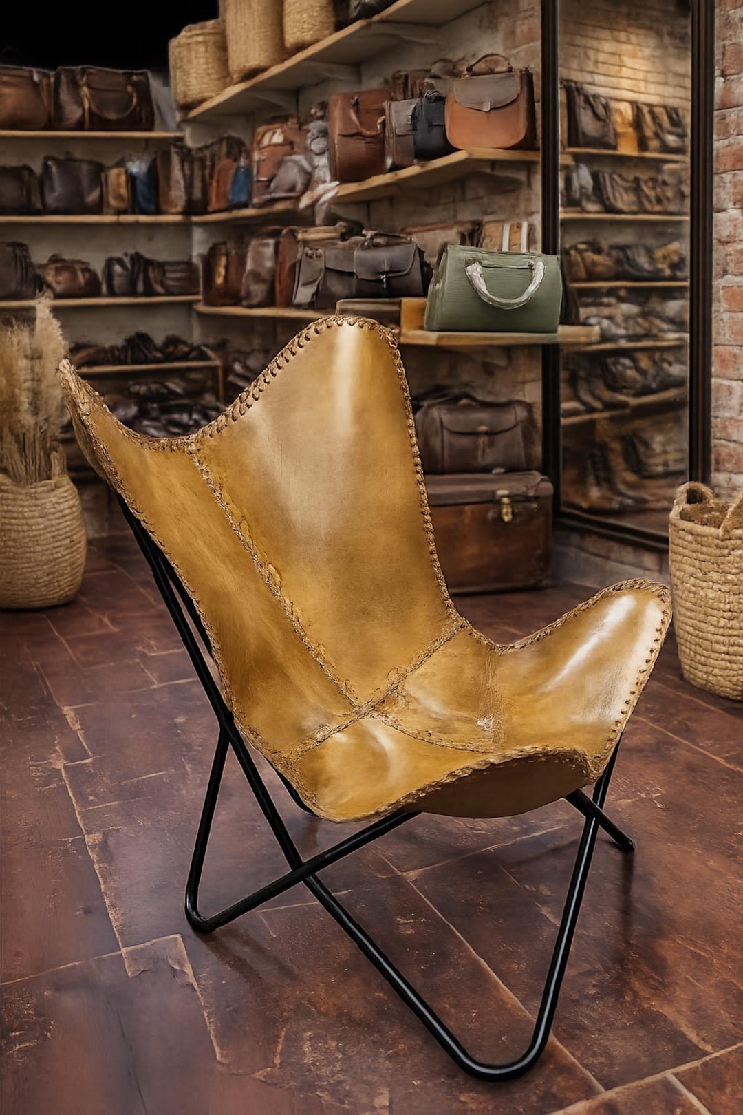 Leather Butterfly Chair Cover