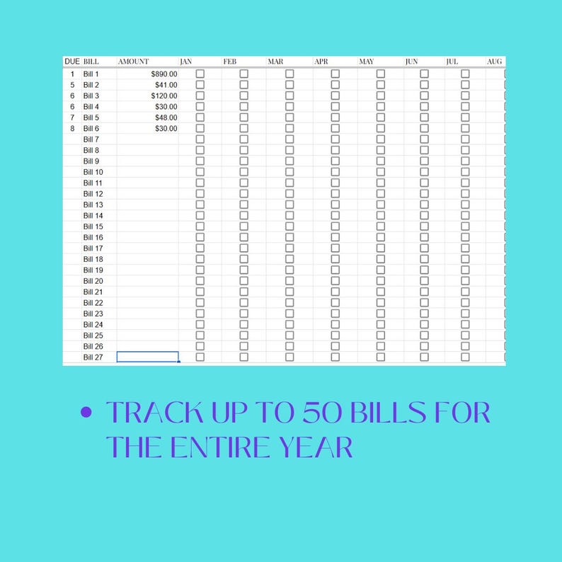 Weekly Budget Spreadsheet | Finance Planner, Expense & Bill Tracker - Etsy