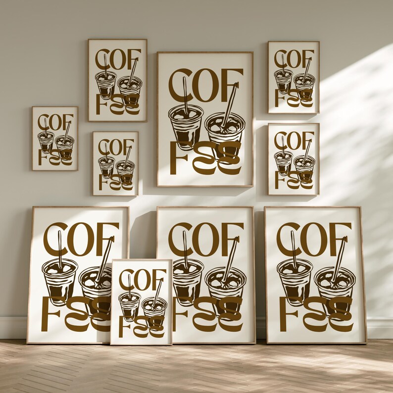 Iced Coffee Wall Art | Coffee Shop Poster | Bar Kitchen Decor Print ...