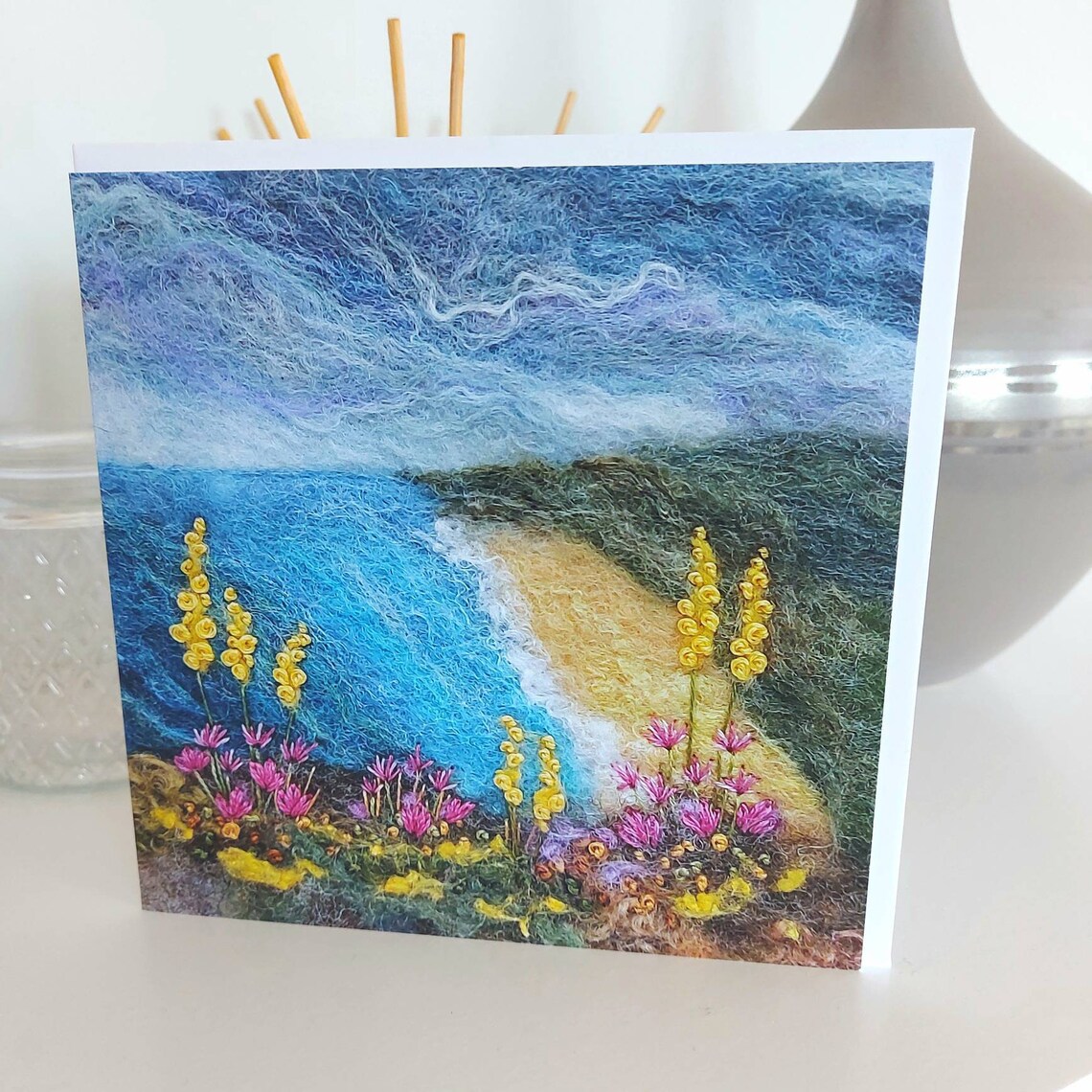 Coastal Landscape Greetings Card Blank inside and featuring | Etsy