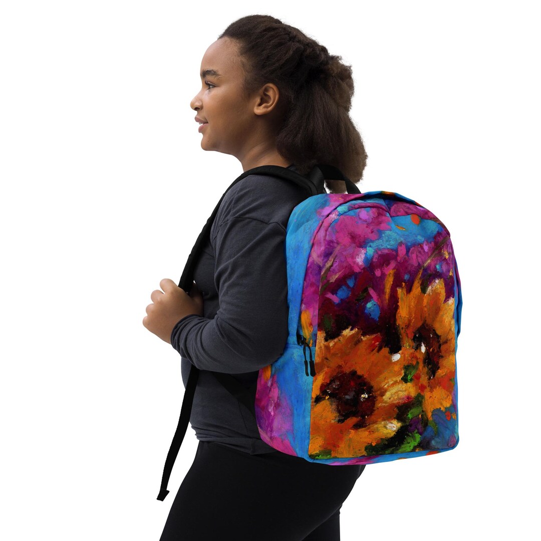 Minimalist Backpack, Sunflowers in Oil Pastel - Etsy