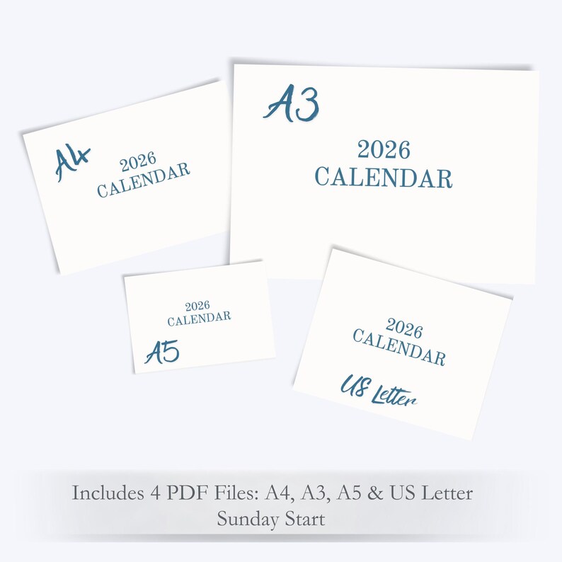 2026 Monthly Calendar: Landscape Planner (A4, A3, A5, US Letter ...