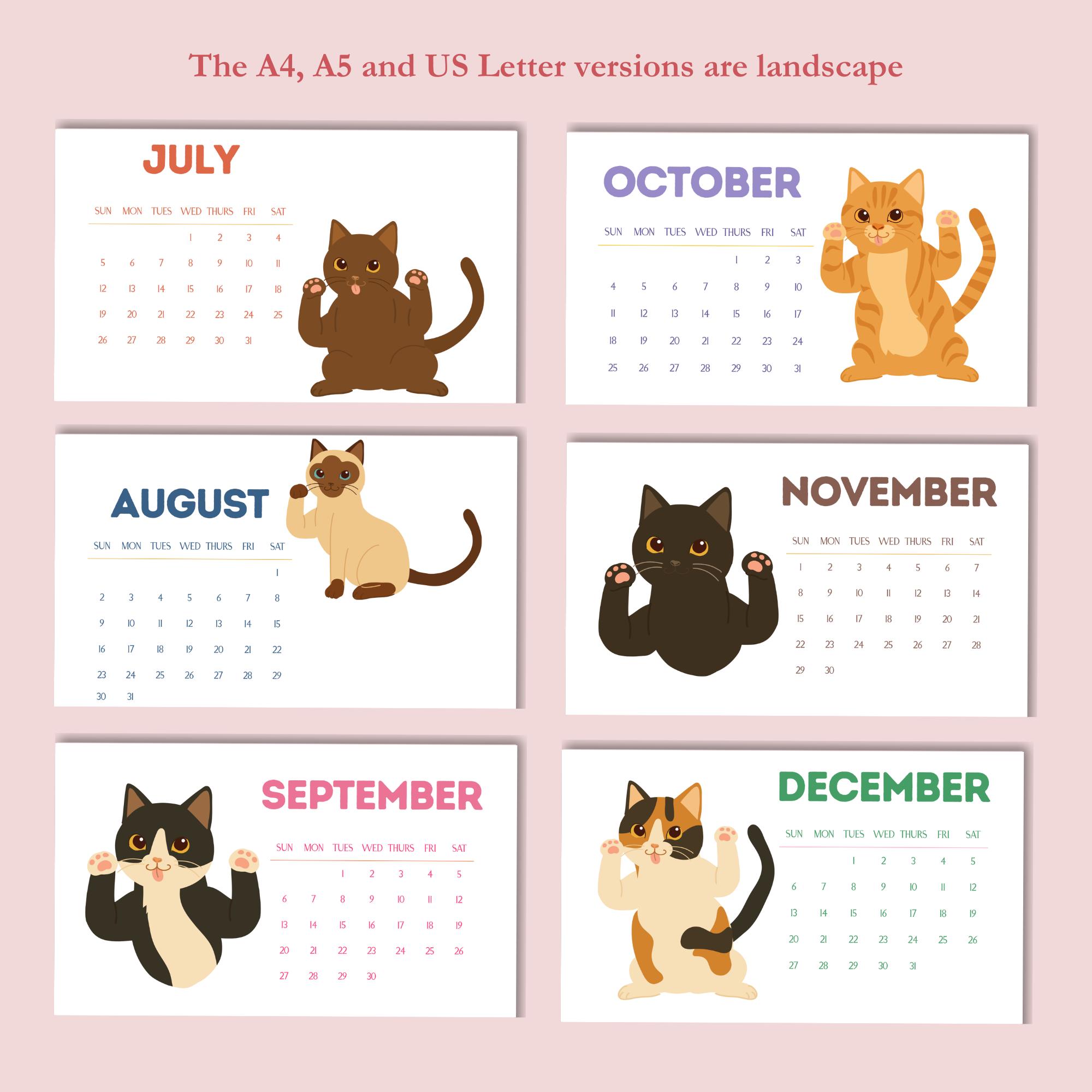 Goofy 2026 Cat Calendar: Printable A3, A4, A5, US Letter PDF - Etsy