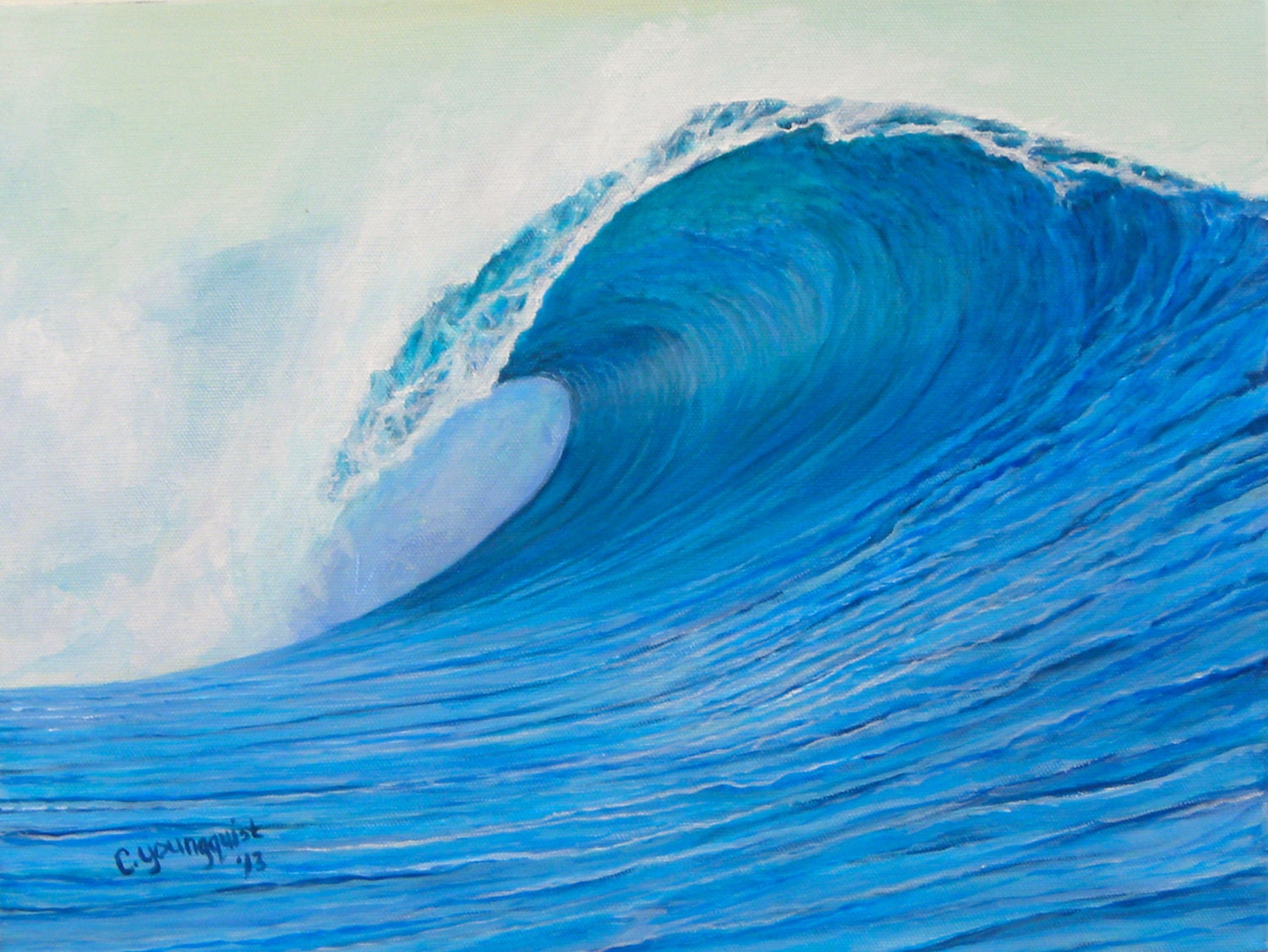 Original wave painting\ocean wave art\ocean art\wave\surf art Art ...