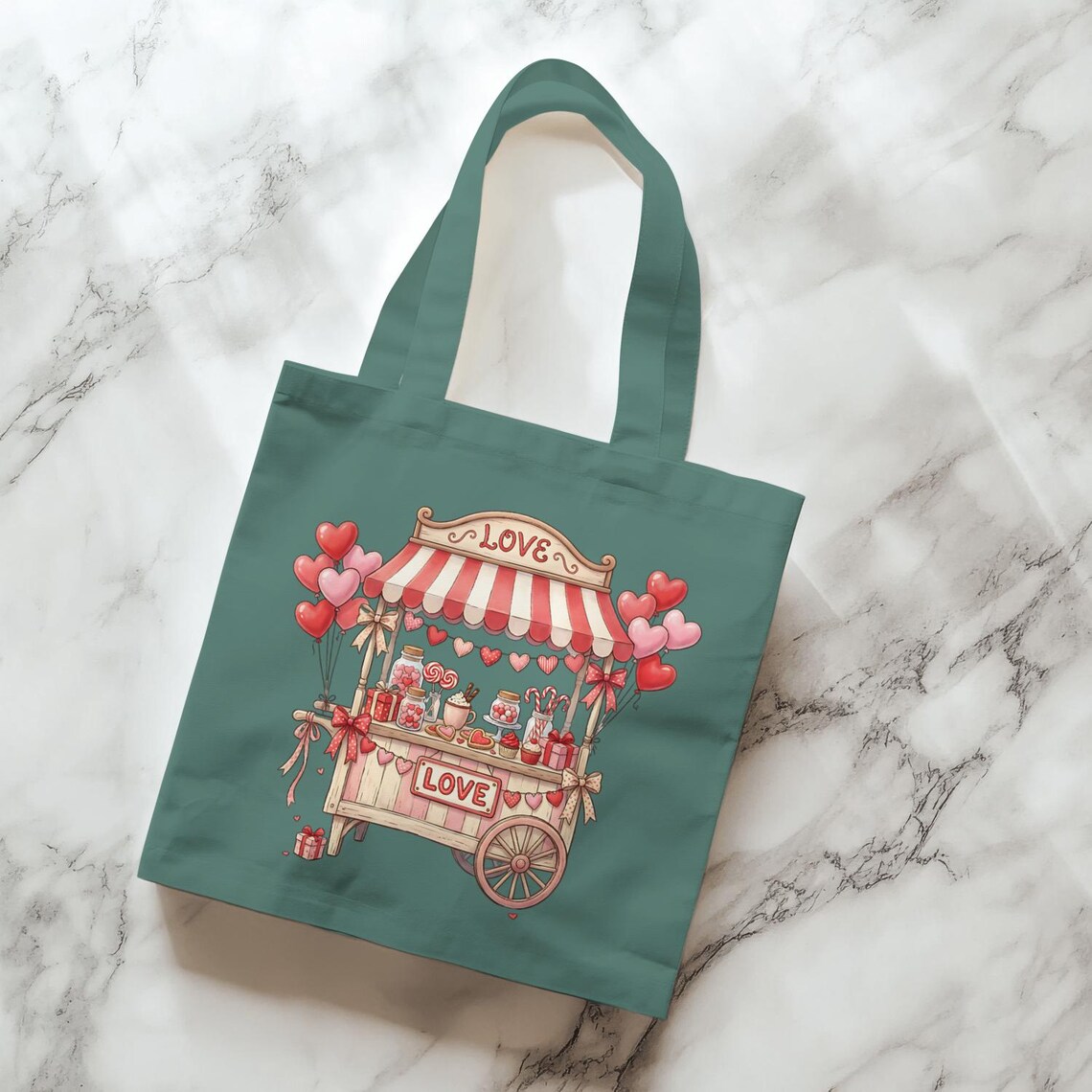 Love Candy Cart PNG | Romantic Gift Cart Illustration | Heart Market ...