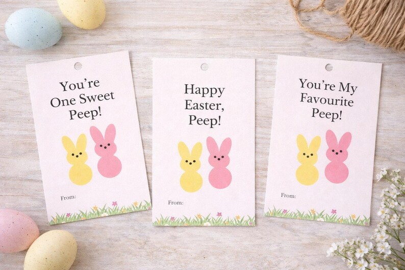 Printable Easter Peep Gift Tags, Bunny Treat Tags (digital Download) - Etsy