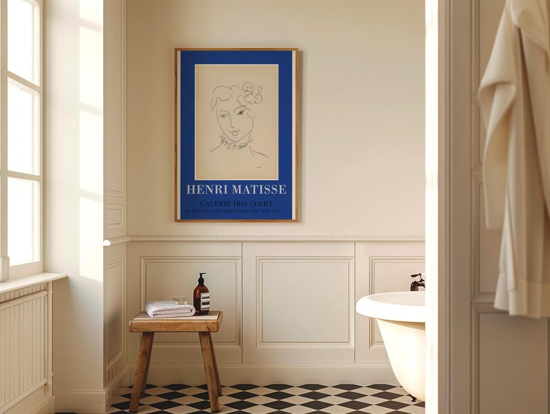 Henri Matisse Wall Art, Line Drawing Print, Woman Portrait Poster, 1979 ...