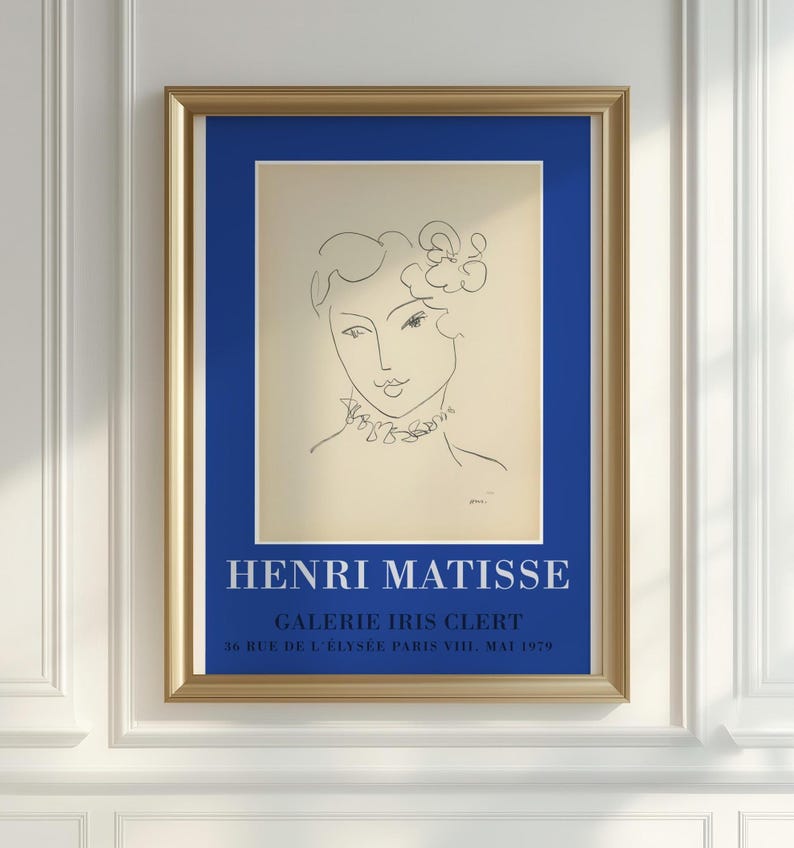 Henri Matisse Wall Art, Line Drawing Print, Woman Portrait Poster, 1979 ...