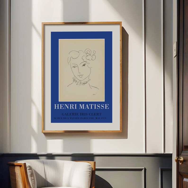 Henri Matisse Wall Art, Line Drawing Print, Woman Portrait Poster, 1979 ...