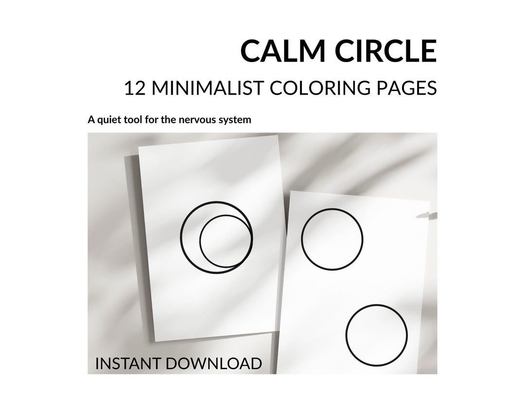 Calm Circle Coloring Pages | Anxiety Relief Printable | Minimalist ...