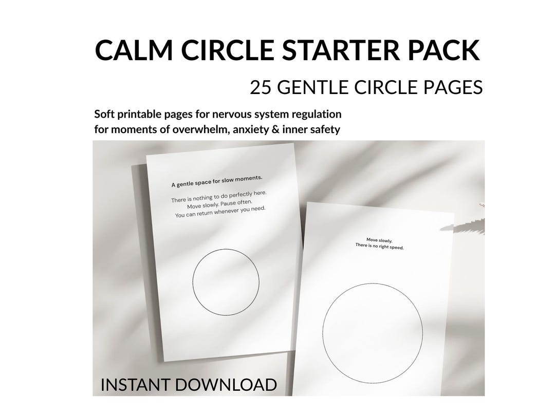 Calm Circle Starter Pack | Anxiety Relief Printable | Nervous System ...