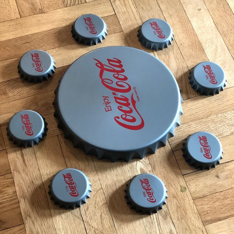 Enjoy Coca Cola Bottle Cap Coke Coaster Set Soda Pop Vintage Beverage ...