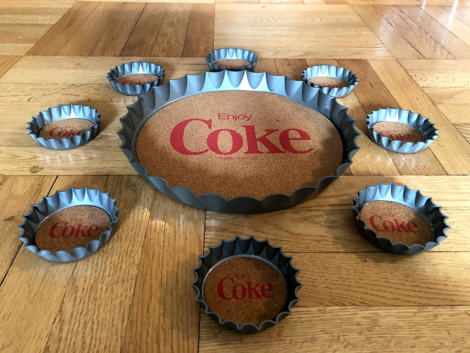 Enjoy Coca Cola Bottle Cap Coke Coaster Set Soda Pop Vintage Beverage ...