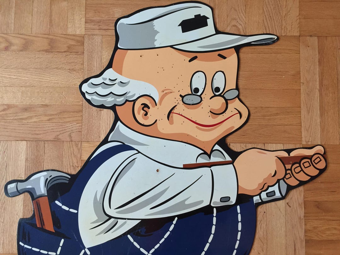 Hardware Country Store Carpenter Contractor Home Improvement Porcelain ...