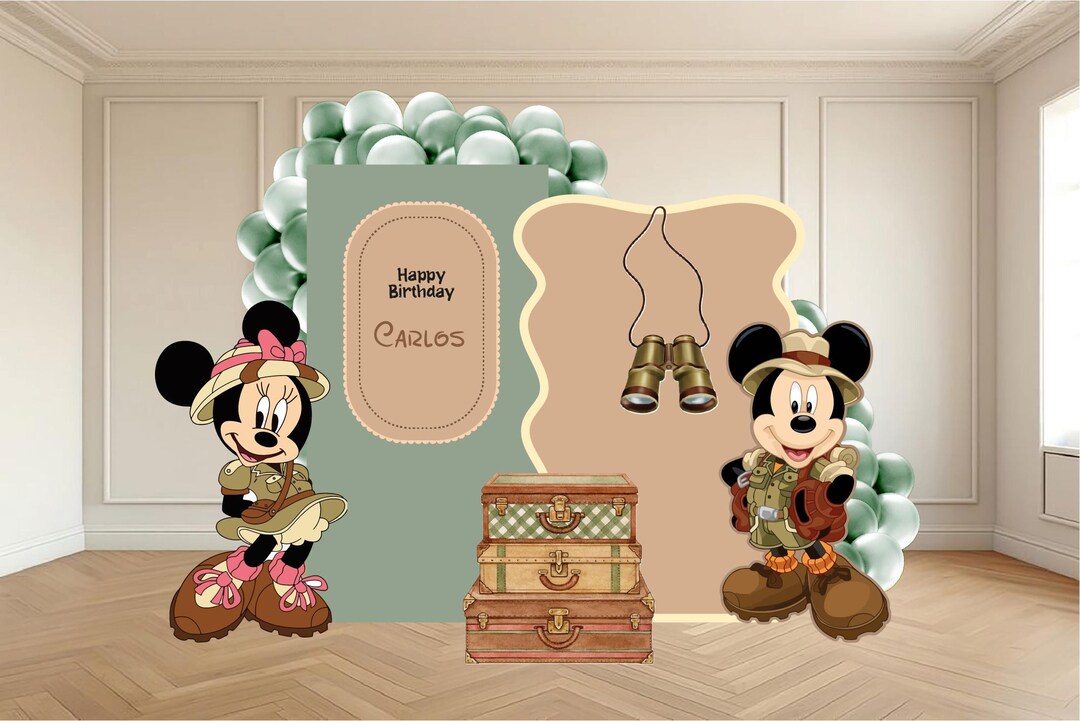 Safari Mickey & Minnie Party Props - Disney Safari Birthday Decor ...