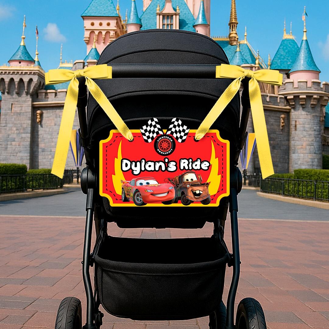 Disneys Cars Themed Personalized Stroller Sign – Lightning Mcqueen ...