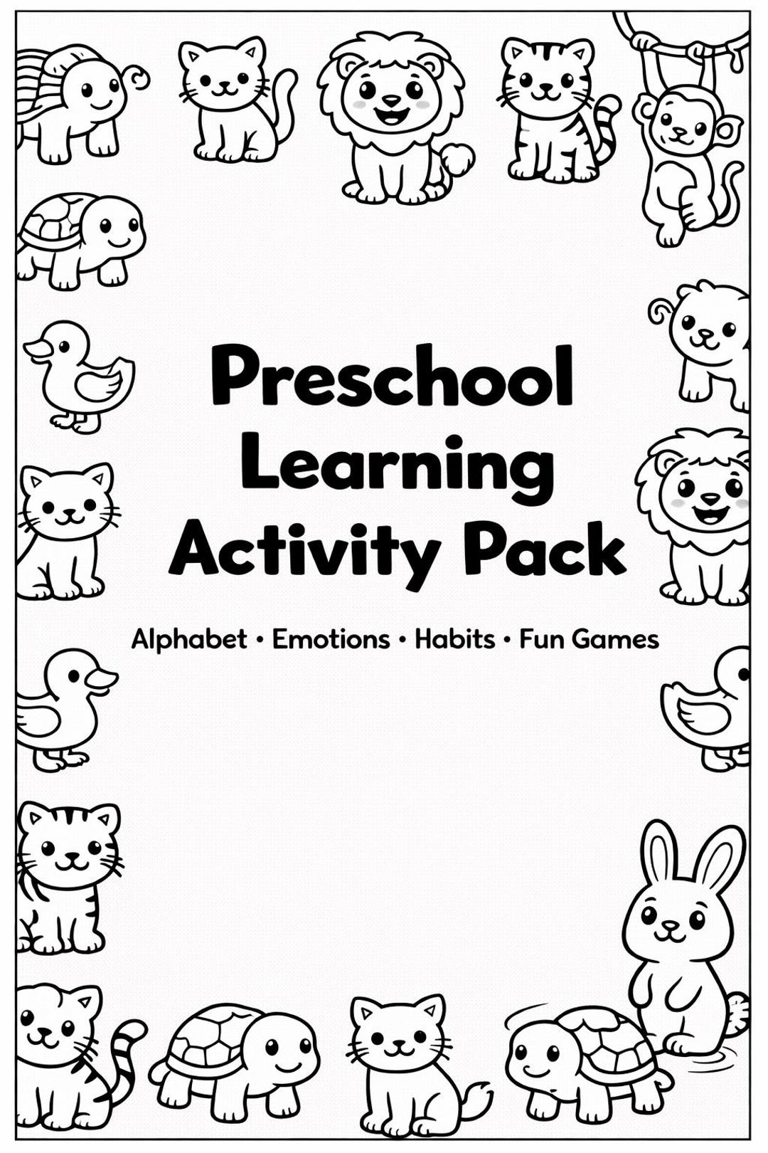 Preschool Learning Activity Pack Printable | Alphabet, Emotions, Habits ...