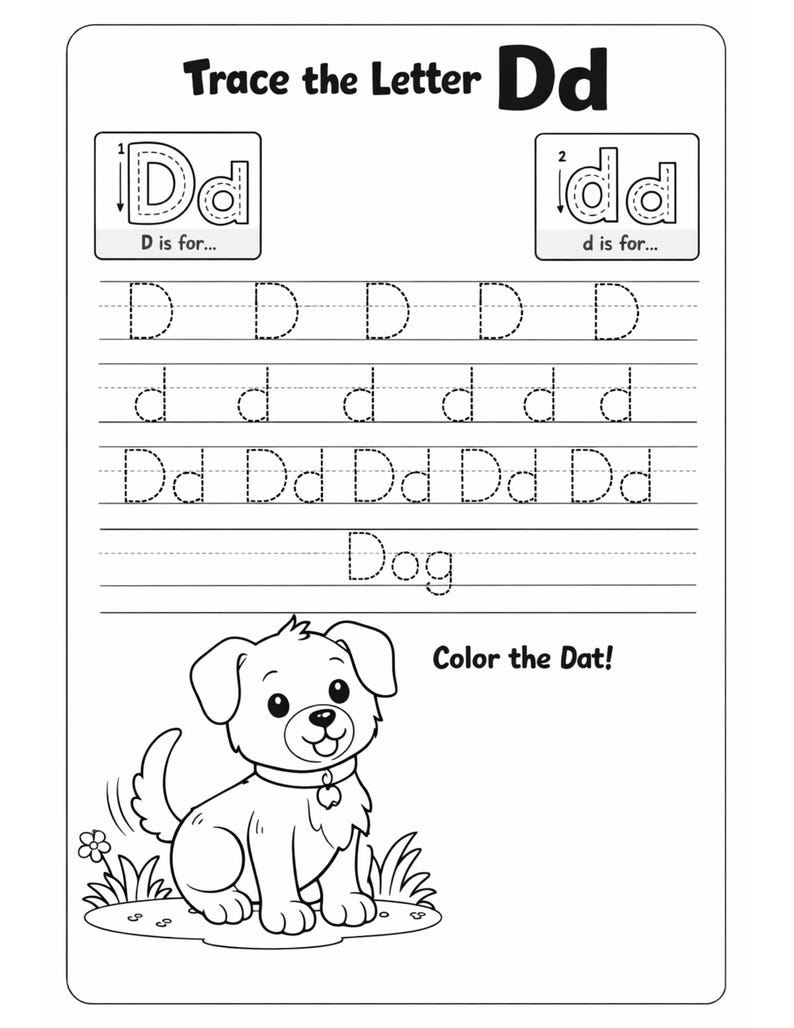 Preschool Alphabet Tracing Worksheets A-Z – Animal Coloring Pages (PDF ...
