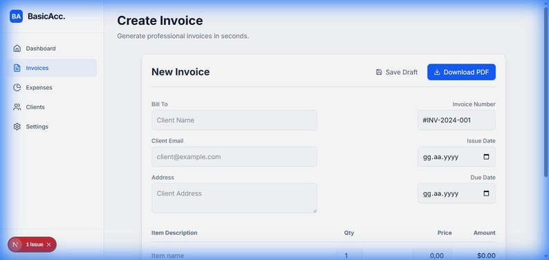 Freelancer Accounting App | Next.js Source Code | Invoice Generator ...
