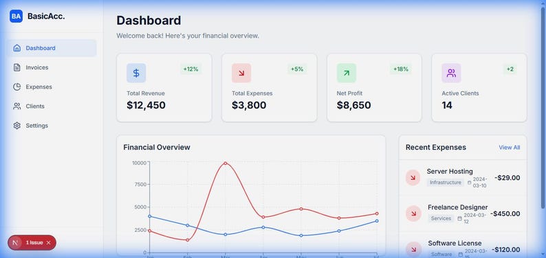 Freelancer Accounting App | Next.js Source Code | Invoice Generator ...