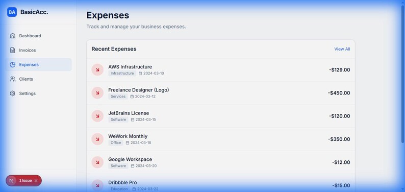 Freelancer Accounting App | Next.js Source Code | Invoice Generator ...