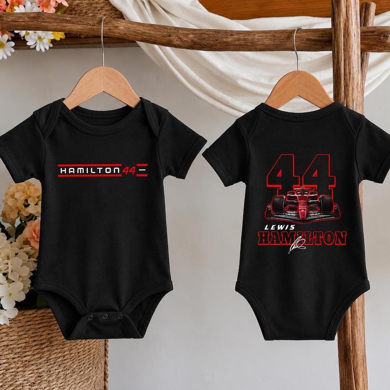 Lewis Hamilton 44 Kids Tee | Formula 1 Racing Baby Bodysuit | Red Team ...