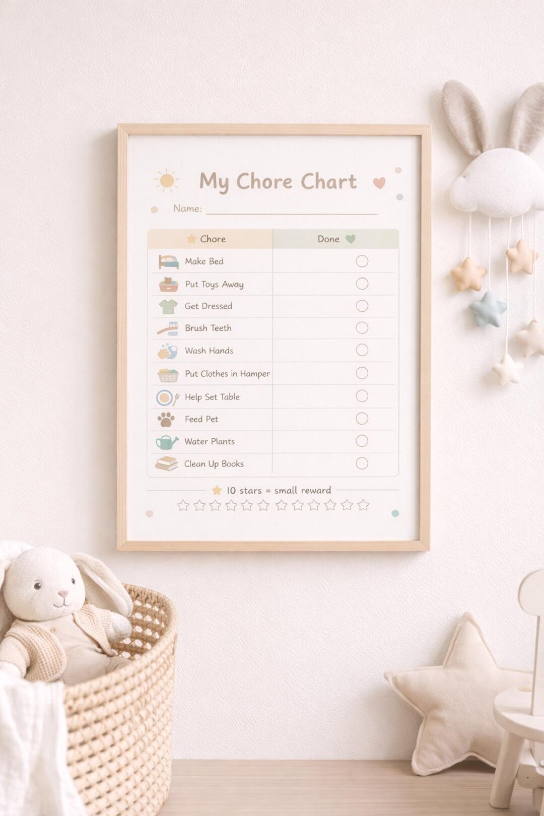 Montessori Toddler Chore Chart | Pastel Minimalist Routine (PDF + PNG ...