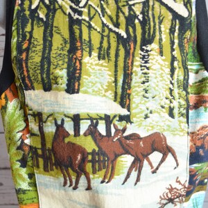Vintage Velvet Upcycled Deer Tapestry Fall Vest Size Small - Etsy