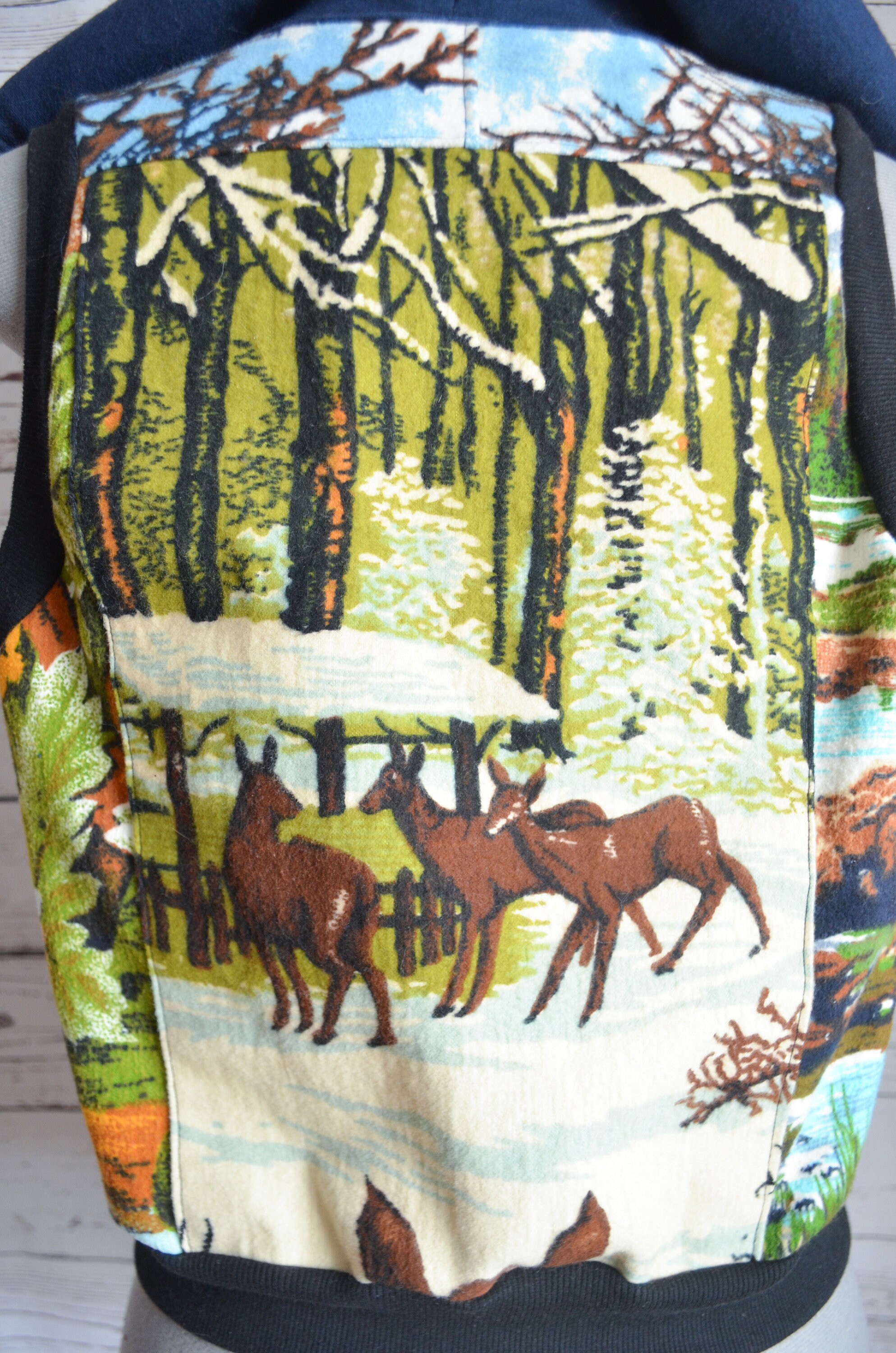 Vintage Velvet Upcycled Deer Tapestry Fall Vest Size Small - Etsy