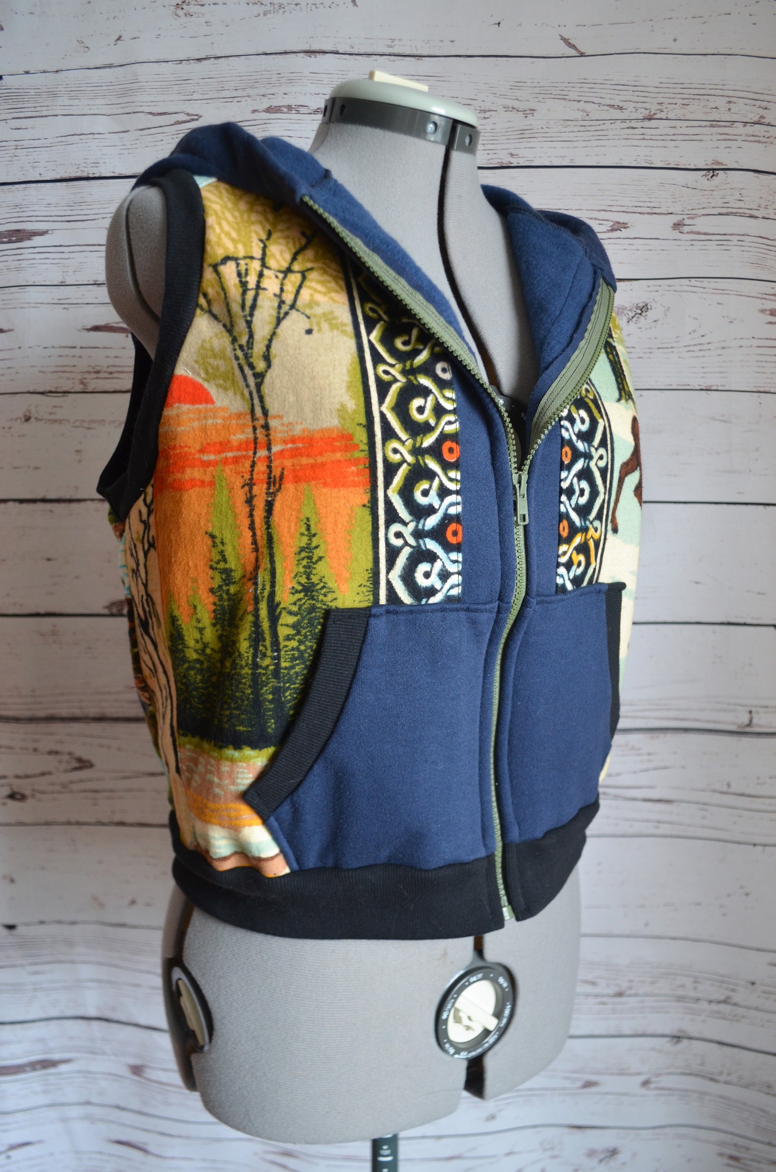 Vintage Velvet Upcycled Deer Tapestry Fall Vest Size Small - Etsy