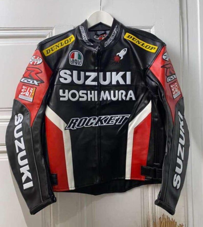 Suzuki Yoshimura Racing Jacket, Motorcycle Moto GP Biker Jacket, CE ...