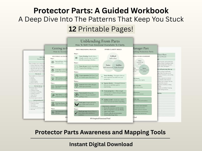 IFS Protector Parts Mapping Workbook | CPTSD Trauma Healing Worksheets ...