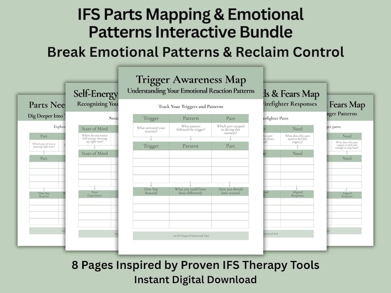 IFS Parts Mapping & Emotional Patterns Bundle | Break Triggers ...