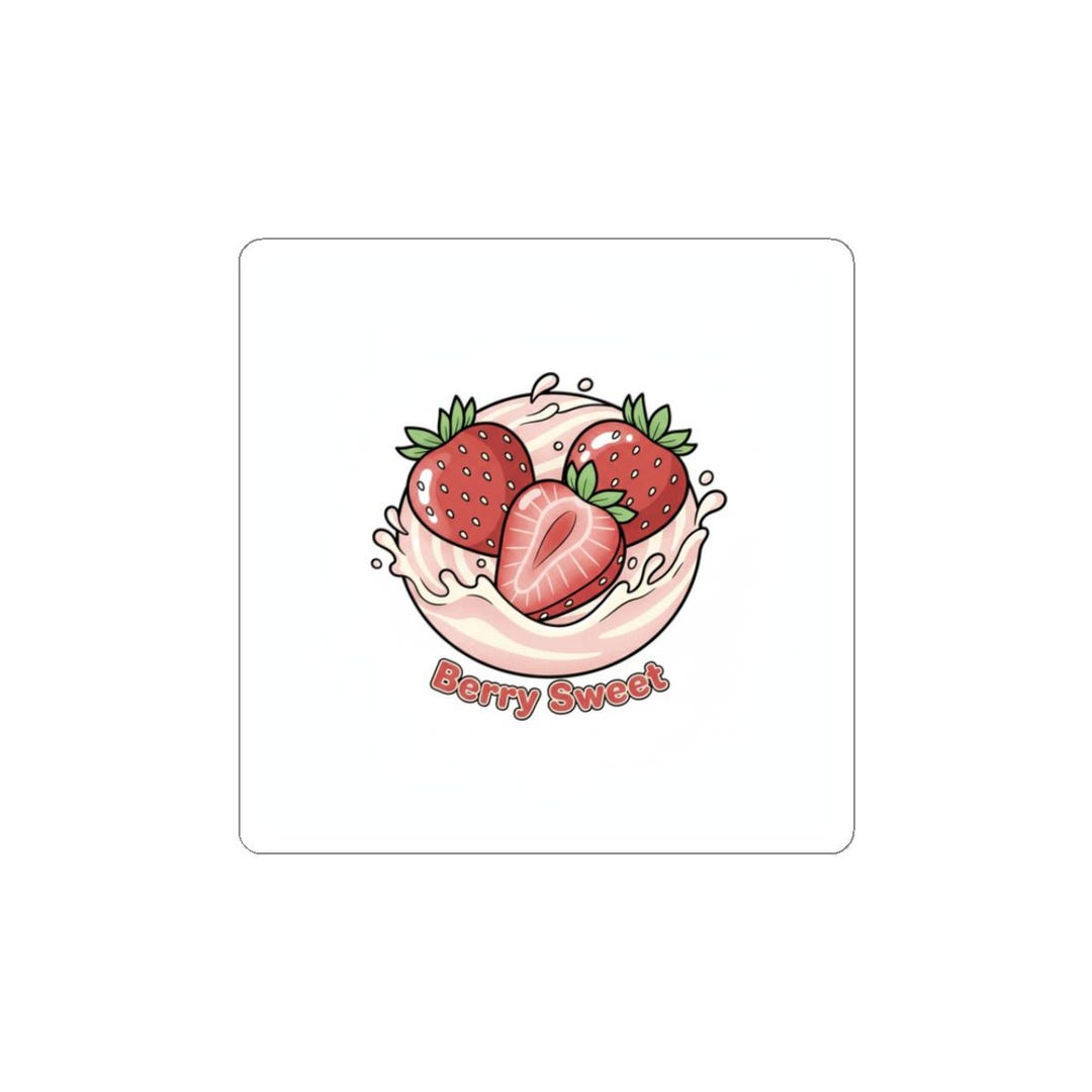 Strawberry Milk Splash Kiss-cut Sticker | Fruity Kawaii, Pastel ...