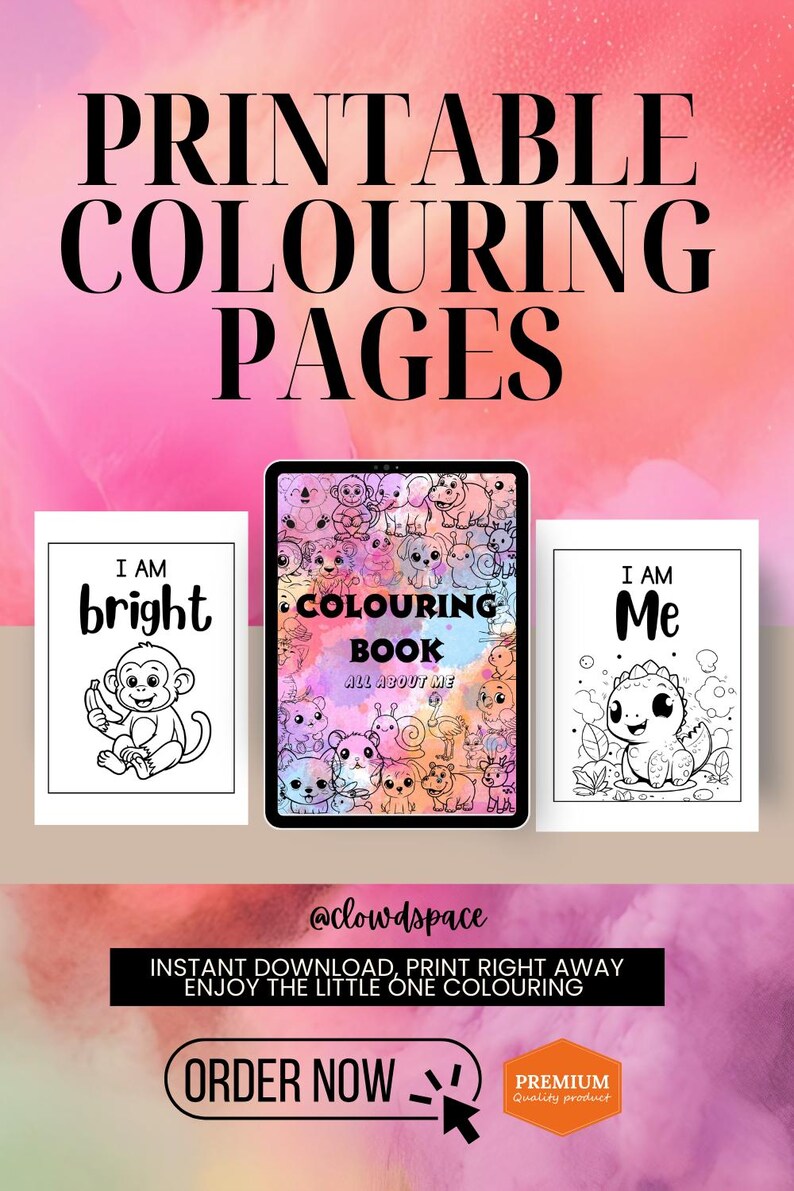 Positive Affirmation Animal Coloring Pages for Kids | Printable Self ...