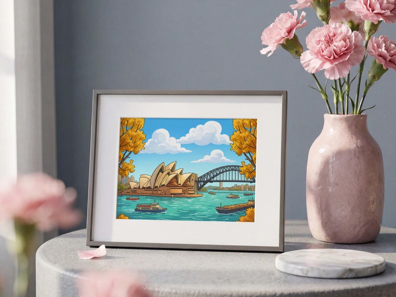 Sydney Opera House Australia Animated Travel Wall Art - Etsy
