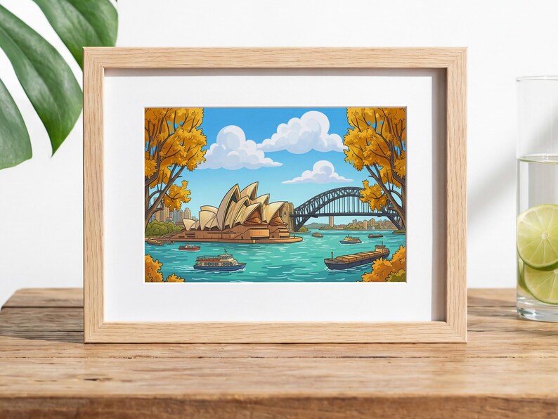 Sydney Opera House Australia Animated Travel Wall Art - Etsy