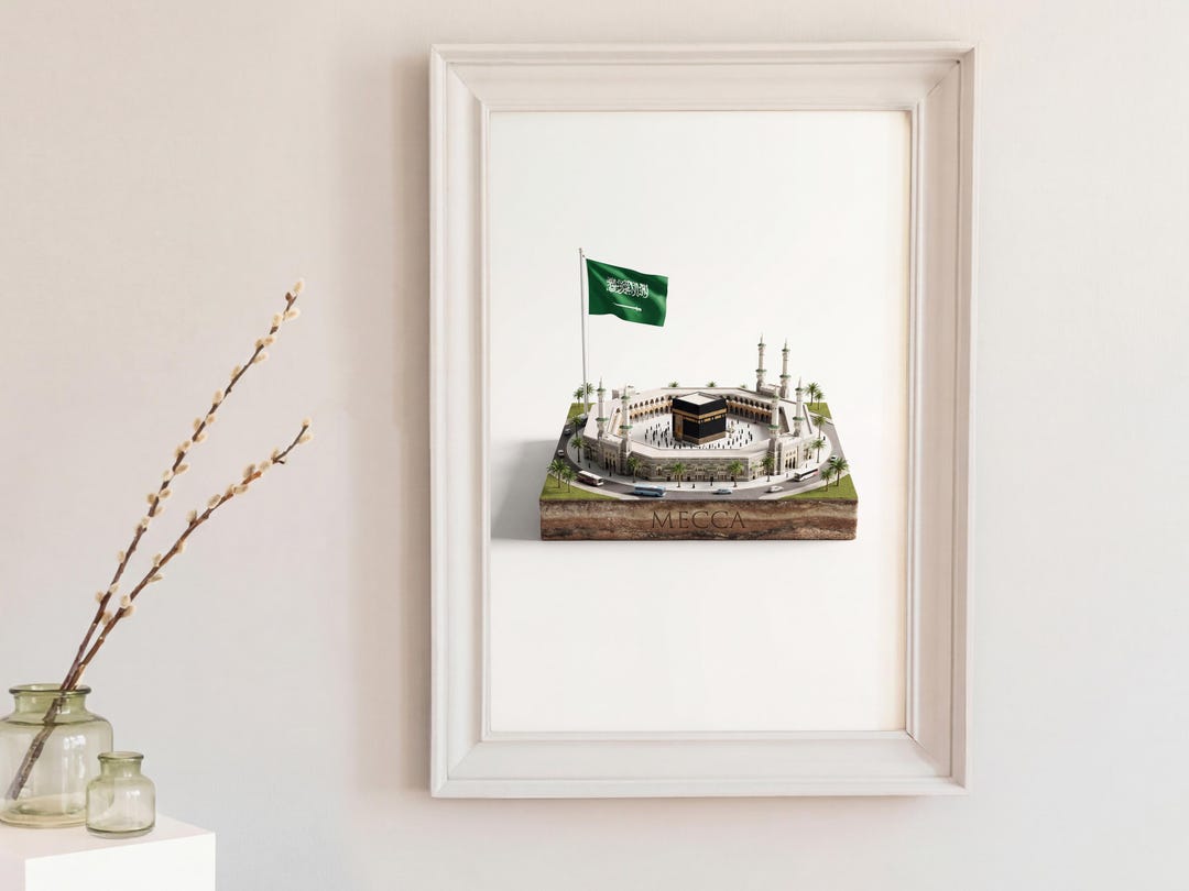 Mecca Diorama Wall Art 3D Kaaba Masjid Al-haram Islamic Print Decor - Etsy