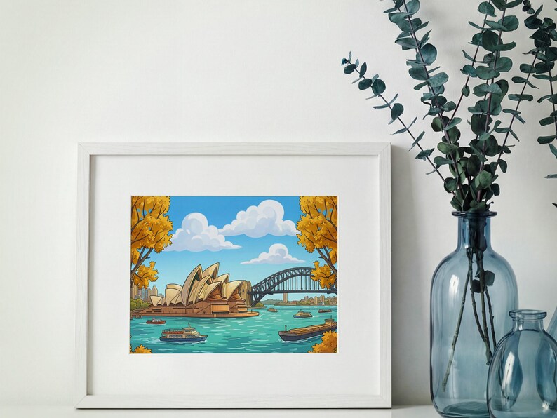 Sydney Opera House Australia Animated Travel Wall Art - Etsy