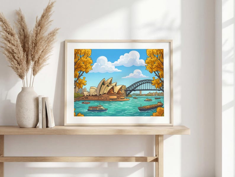 Sydney Opera House Australia Animated Travel Wall Art - Etsy