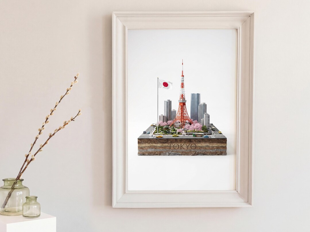 TOKYO 3D Diorama Print, JAPAN Travel Poster (digital Download) - Etsy