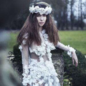 Cream Velvet Rose Flower Crown Velvet Flower Crown Floral - Etsy