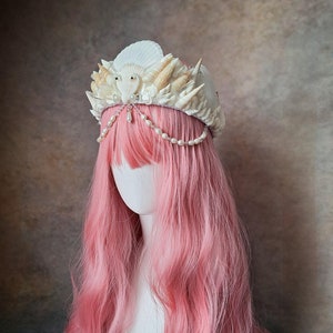 Mermaid Swan Shell Crown, Crystal Crown, Shell Headpiece - Etsy
