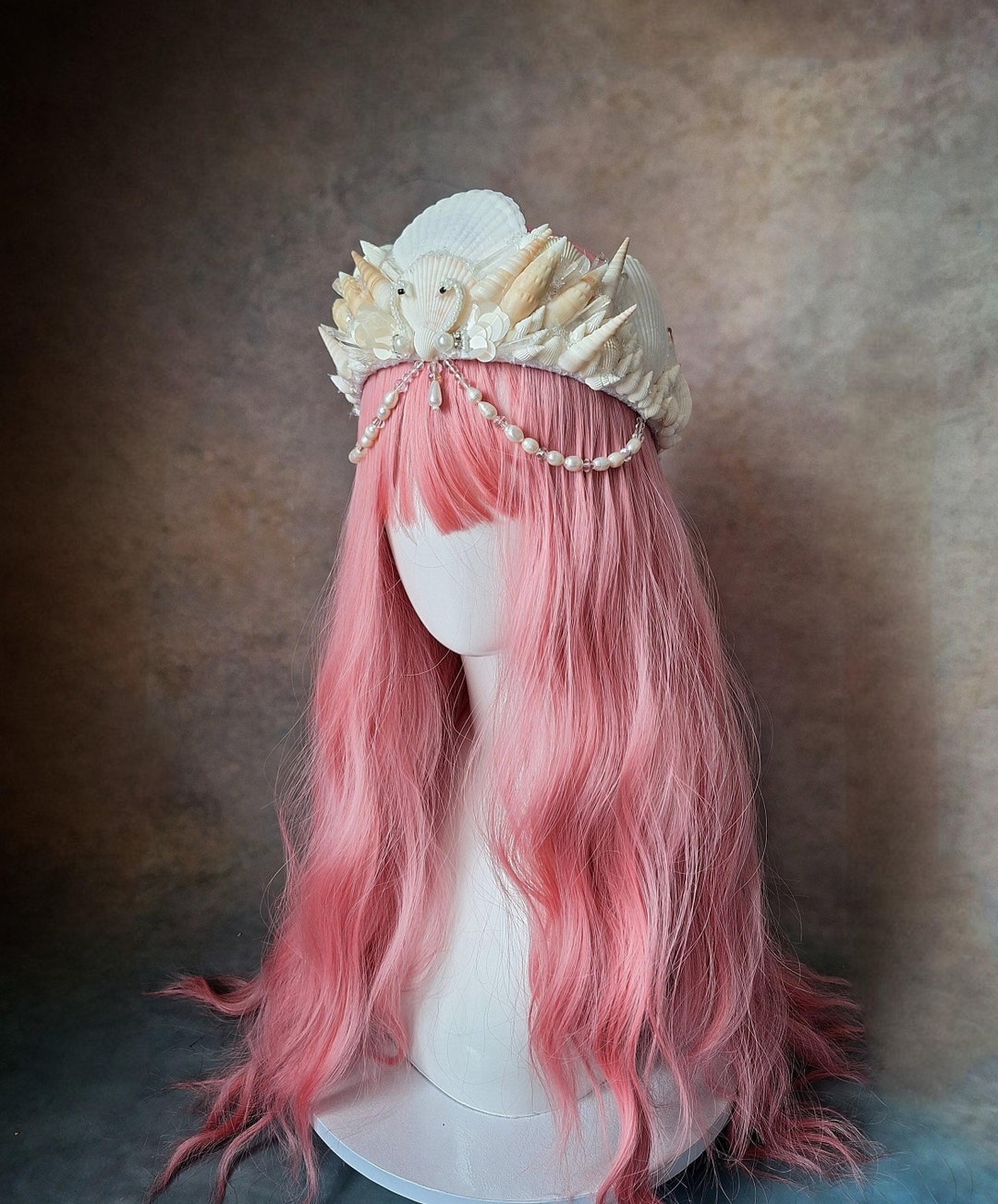 Mermaid Swan Shell Crown, Crystal Crown, Shell Headpiece - Etsy