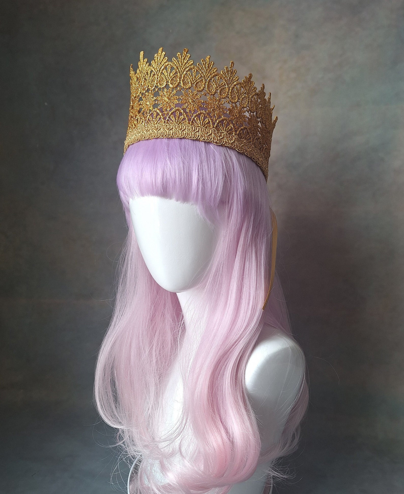 Baroque Lace Crown, Princess Headpiece, Lace Hairpiece, Regal Gold ...