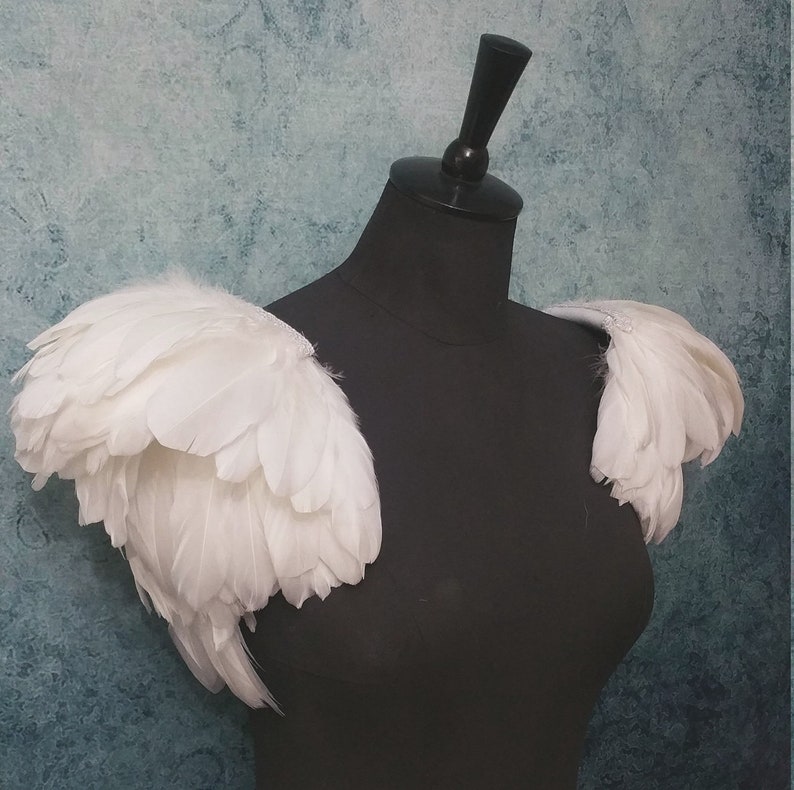 White Feather Epaulette Shoulder Pieces White Wings Feather - Etsy UK